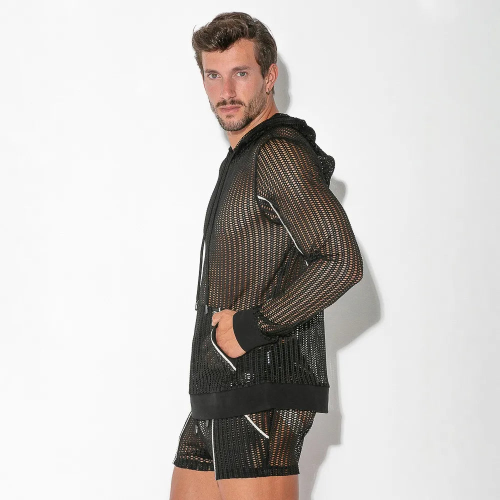 Code 22 Crochet hoodie 9626 black – Egoist Underwear